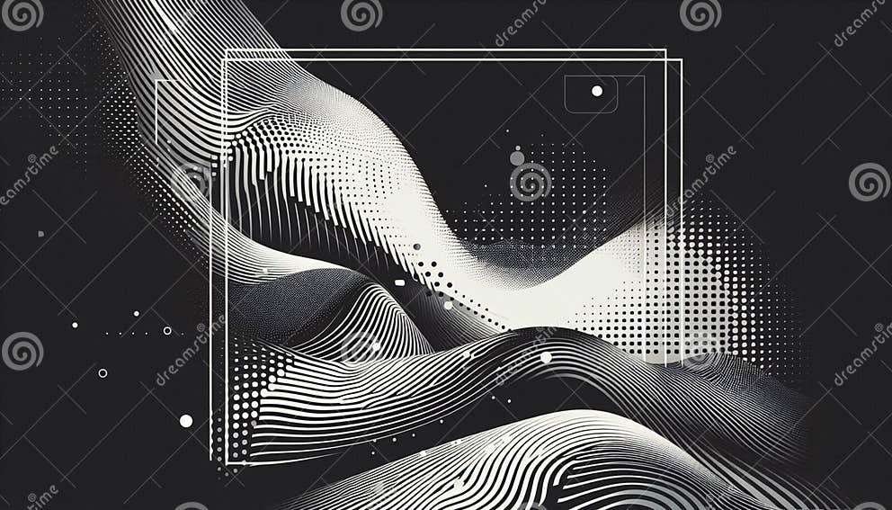Bold Monochrome Waves: High-Resolution Halftone Patterns with Sharp ...
