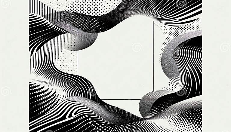 Bold Monochrome Waves: High-Resolution Halftone Patterns with Sharp ...