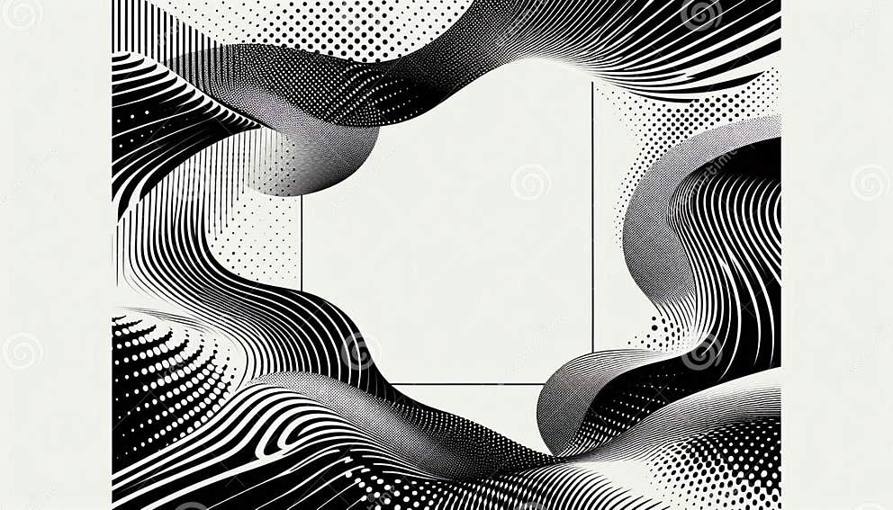 Bold Monochrome Waves: High-Resolution Halftone Patterns with Sharp ...