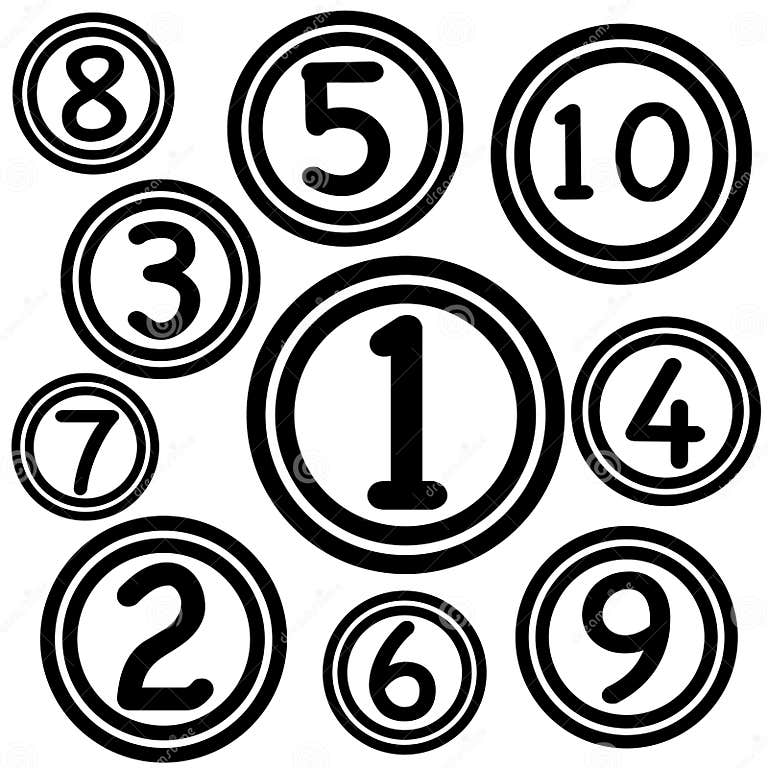 Stylized Numbers Arranged in a Circular Pattern Showcasing Digits from ...