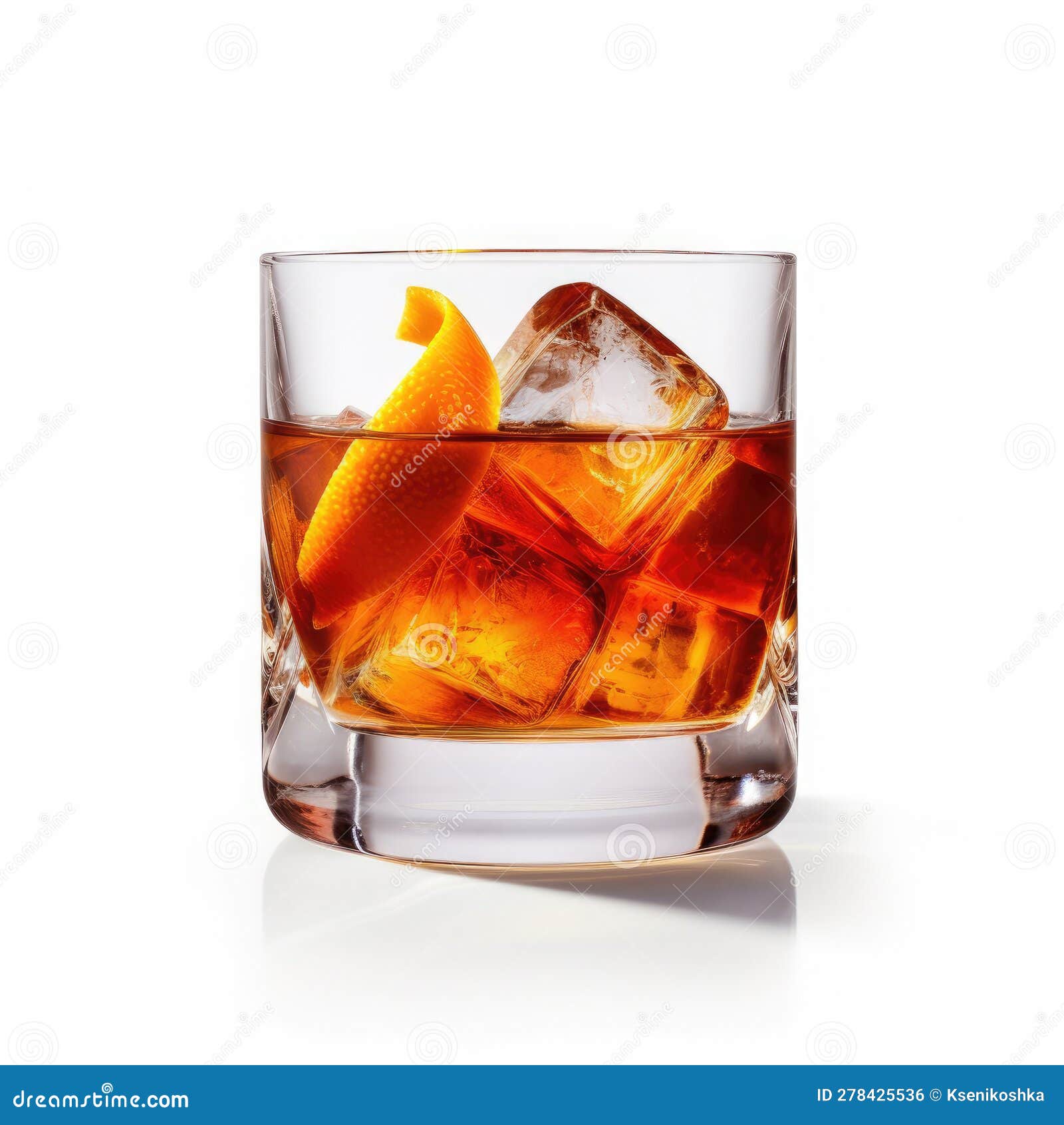 A Bold Old Fashioned Cocktail in a Lowball Glass, Created by Generative ...