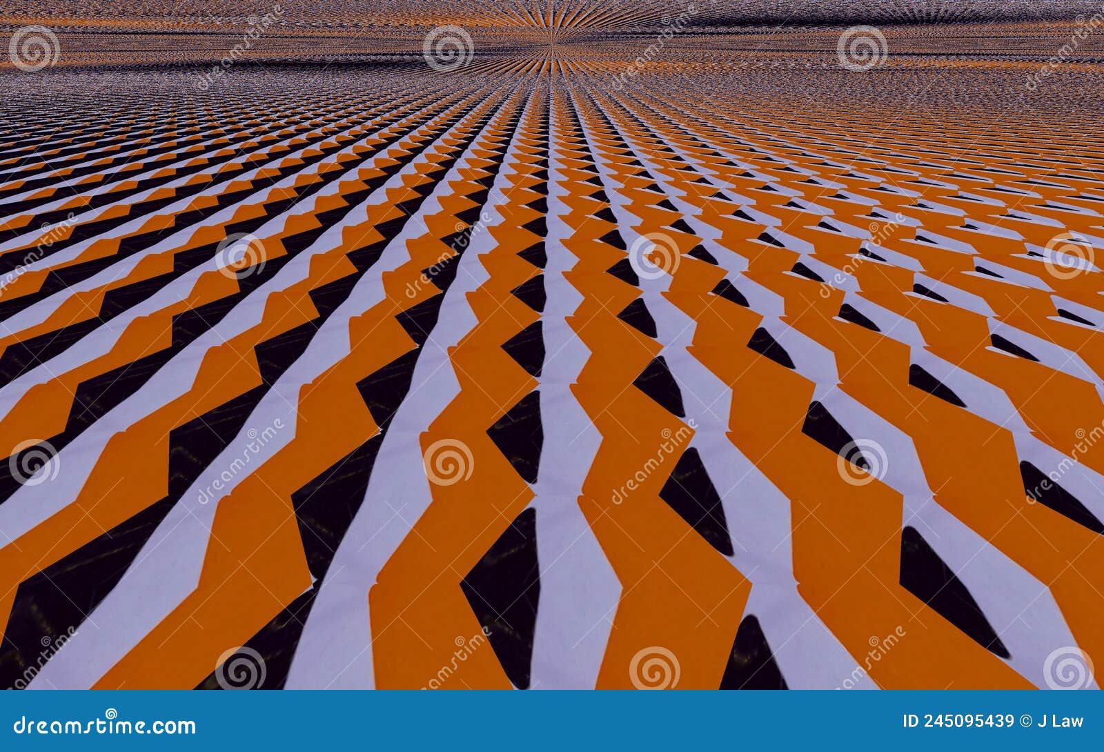 Black White and Orange Gold Stripes at Speed Towards Far Distant ...