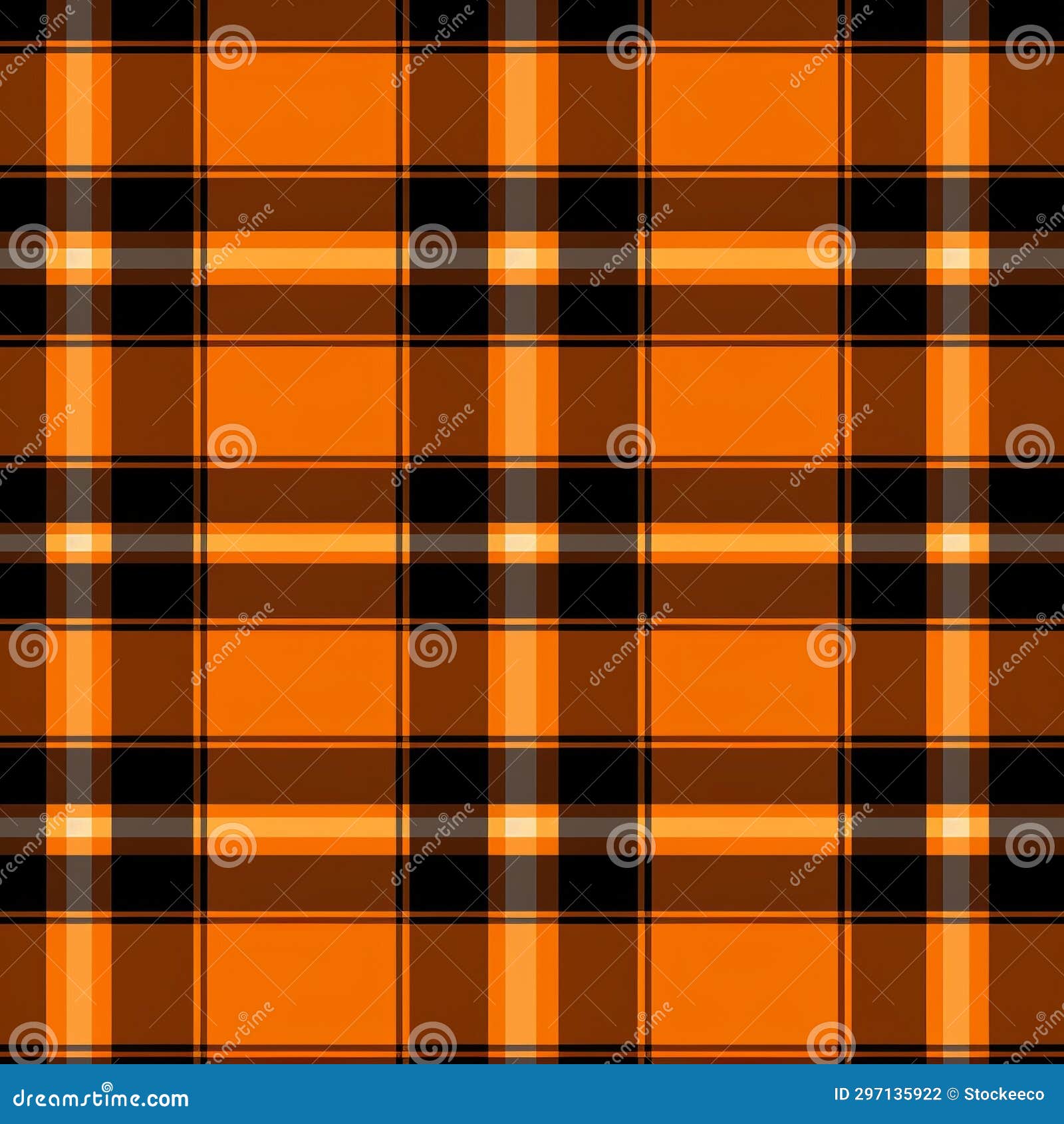 Bold Orange and Black Plaid Patch Pattern with Necronomicon ...