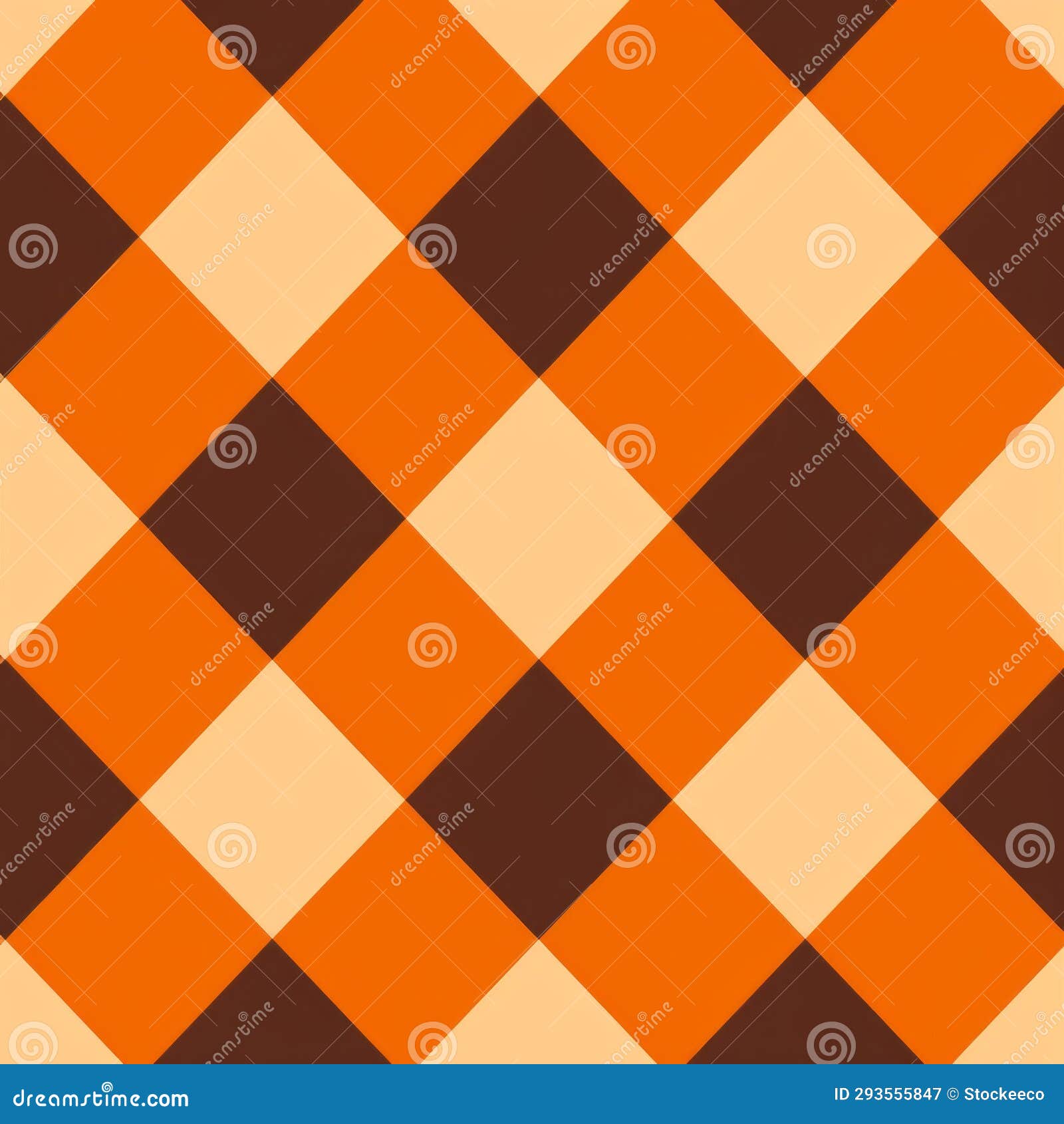 Bold Orange and Brown Checkered Pattern with Argyle Background Stock ...