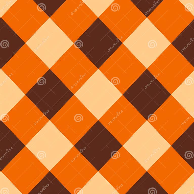 Bold Orange and Brown Checkered Pattern with Argyle Background Stock ...