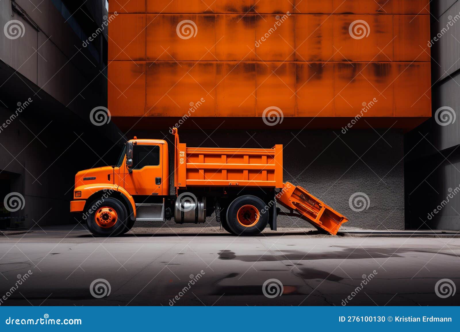 Modular Constructivism-Inspired Orange Construction Truck: Angular ...