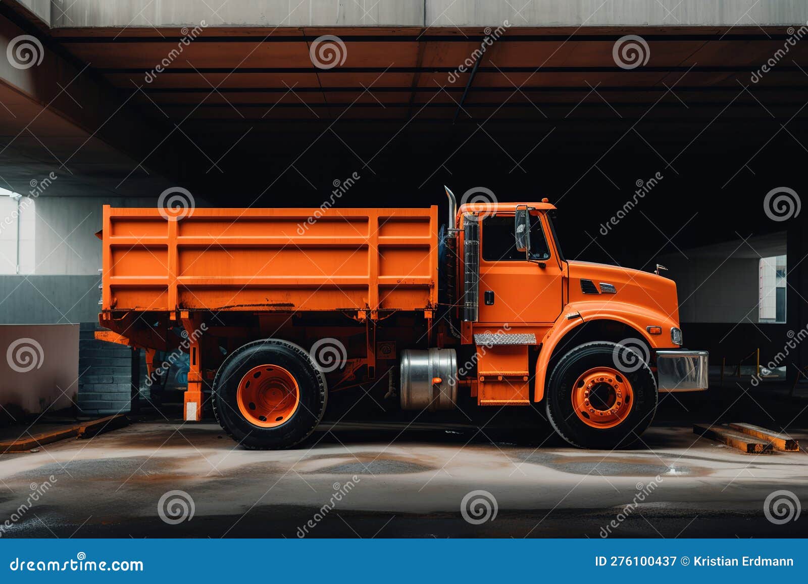 Modular Constructivism-Inspired Orange Construction Truck: Angular ...