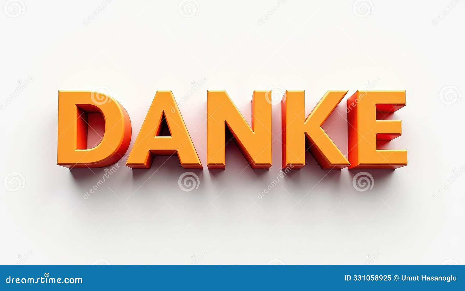 Bold Orange DANKE Text on a White Background. Stock Illustration ...
