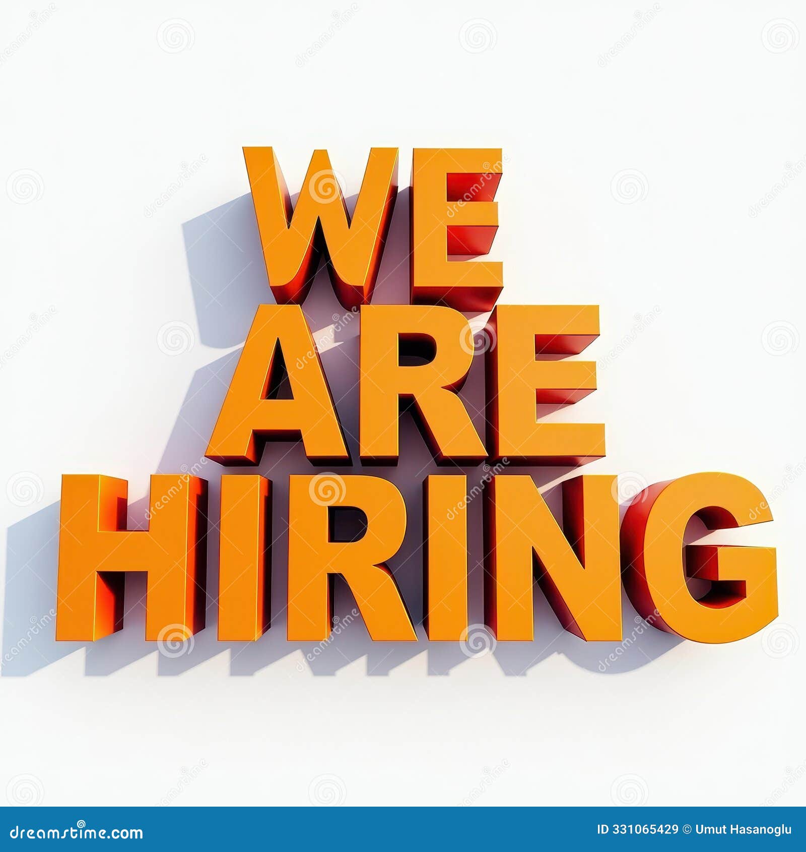 Bold Orange we are Hiring Text on a White Background. Stock ...