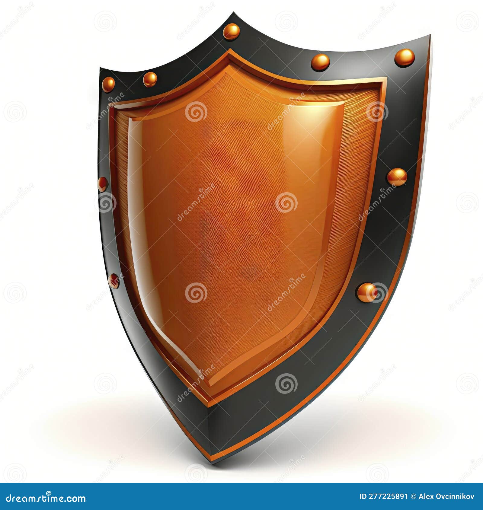 Bold Orange Shield on White Background for Protection and Security ...
