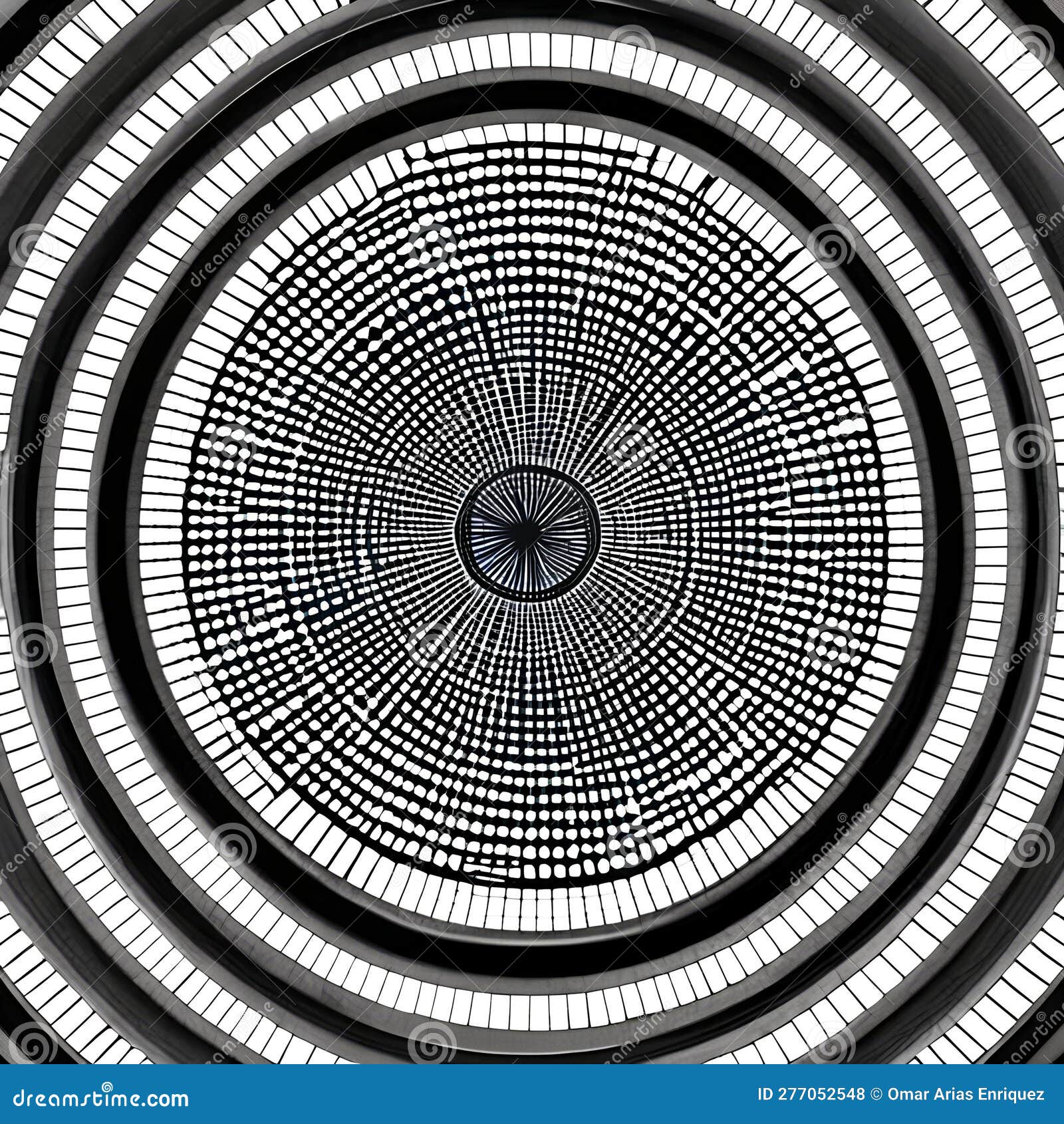 A Bold Pattern of Black and White Squares, with a Central Circle in ...