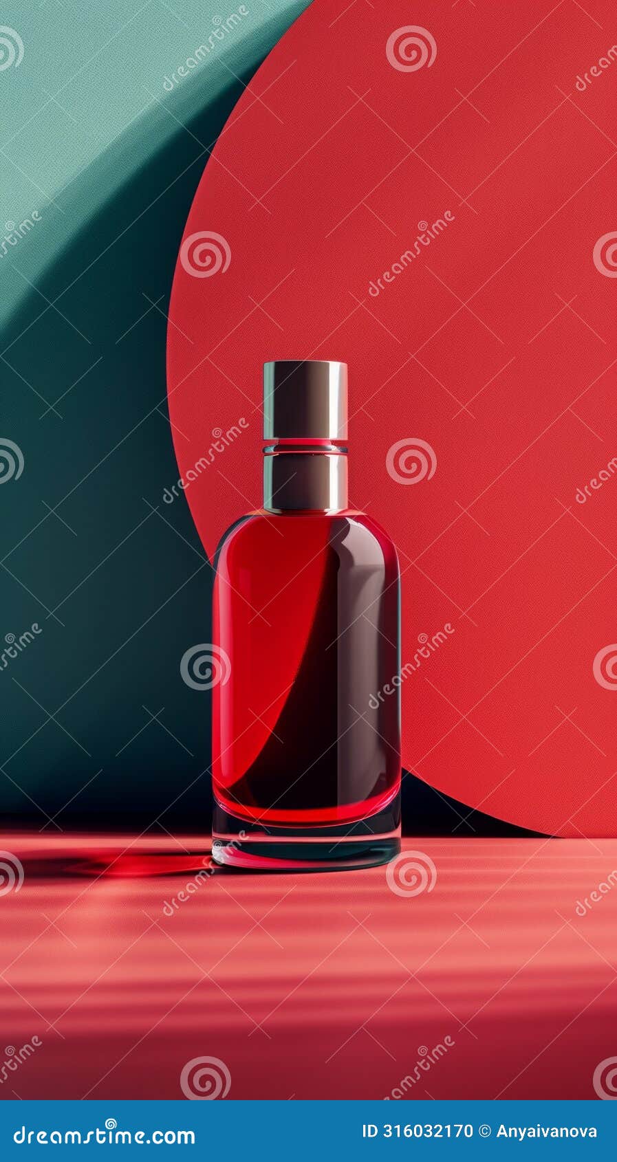 Bold Perfume Flacon with Red Geometric Backdrop Stock Photo - Image of ...