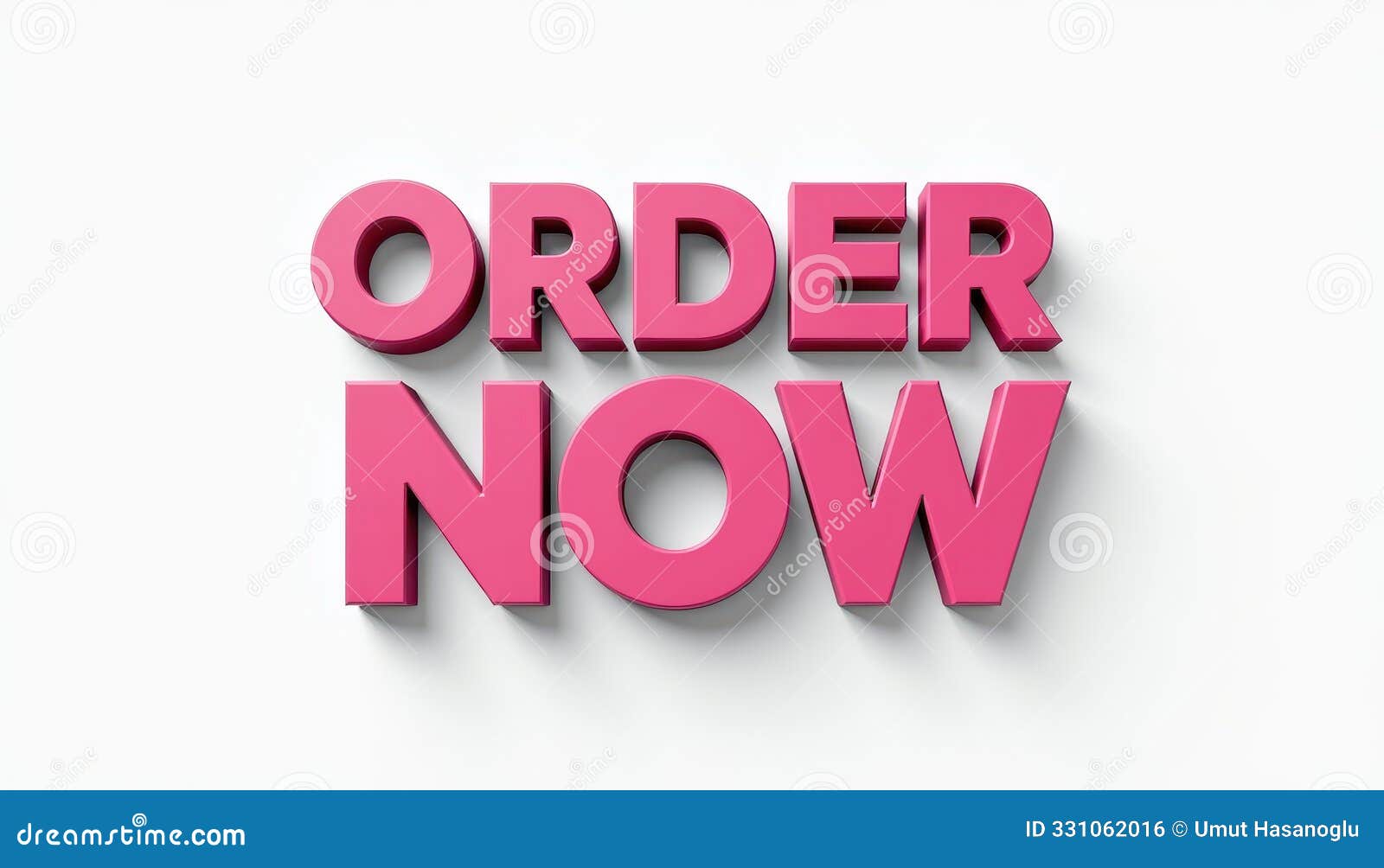 Bold Pink ORDER NOW Text on a Clean White Background. Stock ...