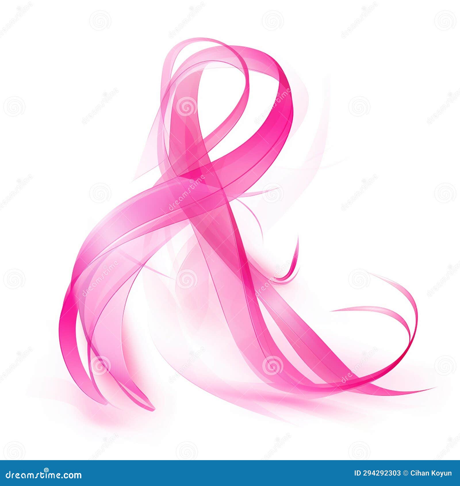Bold Pink Ribbon for EyeCatching Header Stock Illustration ...