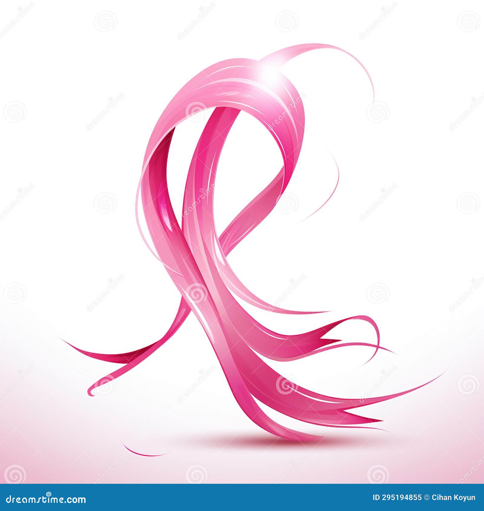 Bold Pink Ribbon for EyeCatching Header Stock Illustration ...
