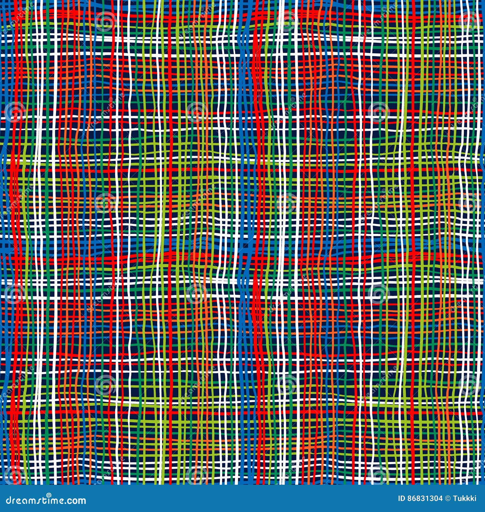 Bold Plaid Pattern with Thin Brushstrokes Stock Vector - Illustration ...