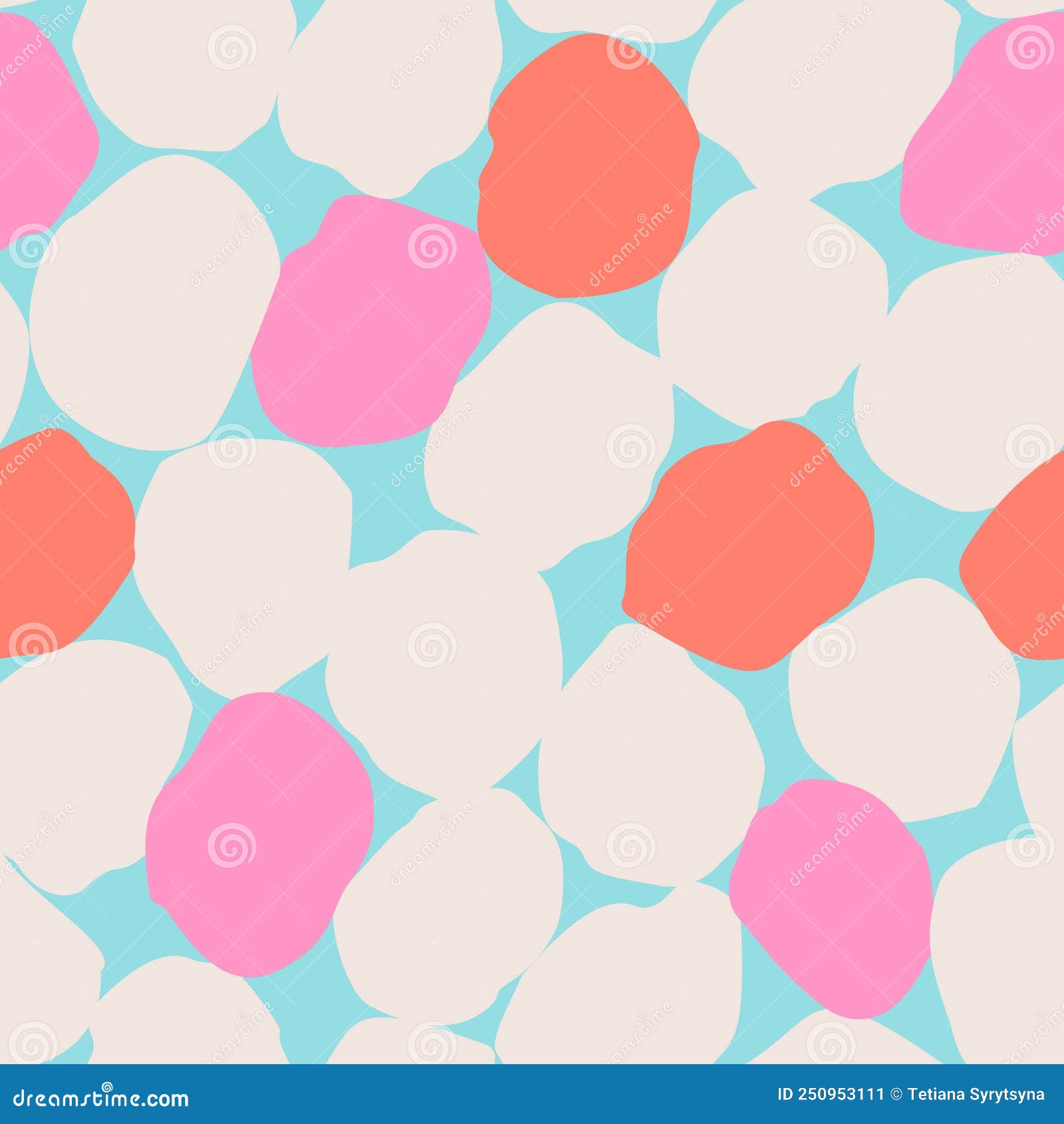 Bold Polka Dot Seamless Pattern. Big Hand Drawn Dots, Blobs, Spots ...
