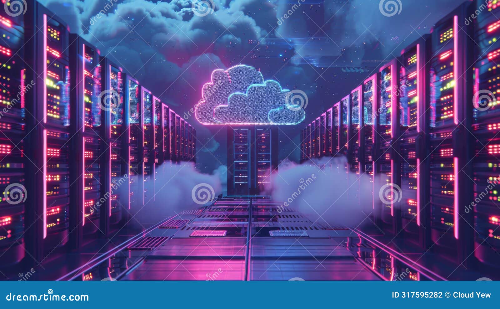 Bold Poster Layout Featuring Attention-grabbing Cloud Server Stock ...