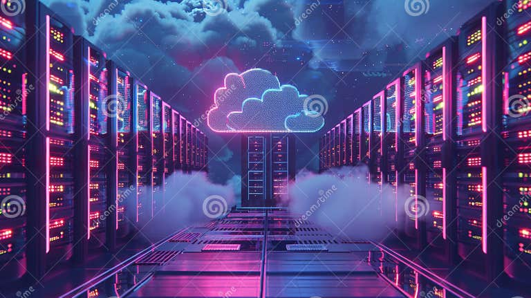 Bold Poster Layout Featuring Attention-grabbing Cloud Server Stock ...