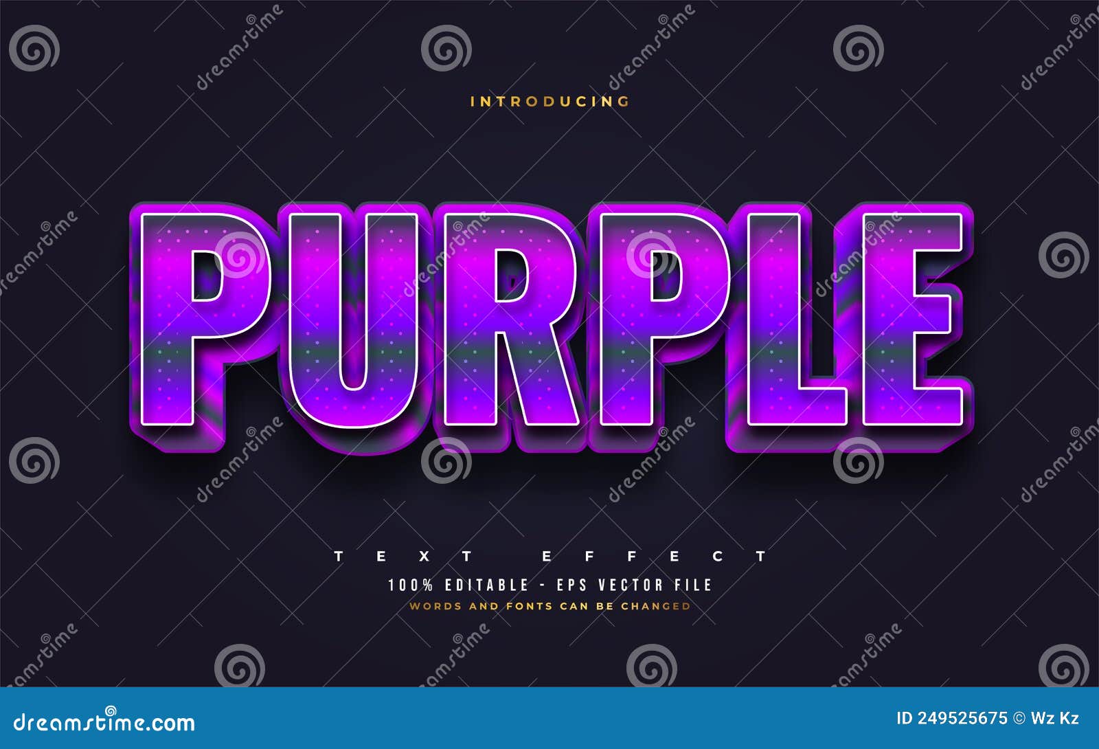 Bold Purple Text Style with 3D Embossed Effect. Editable Text Style ...