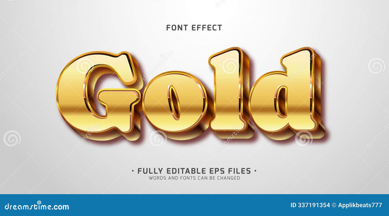 Bold and Realistic Gold Text Effect Stock Vector - Illustration of gold ...