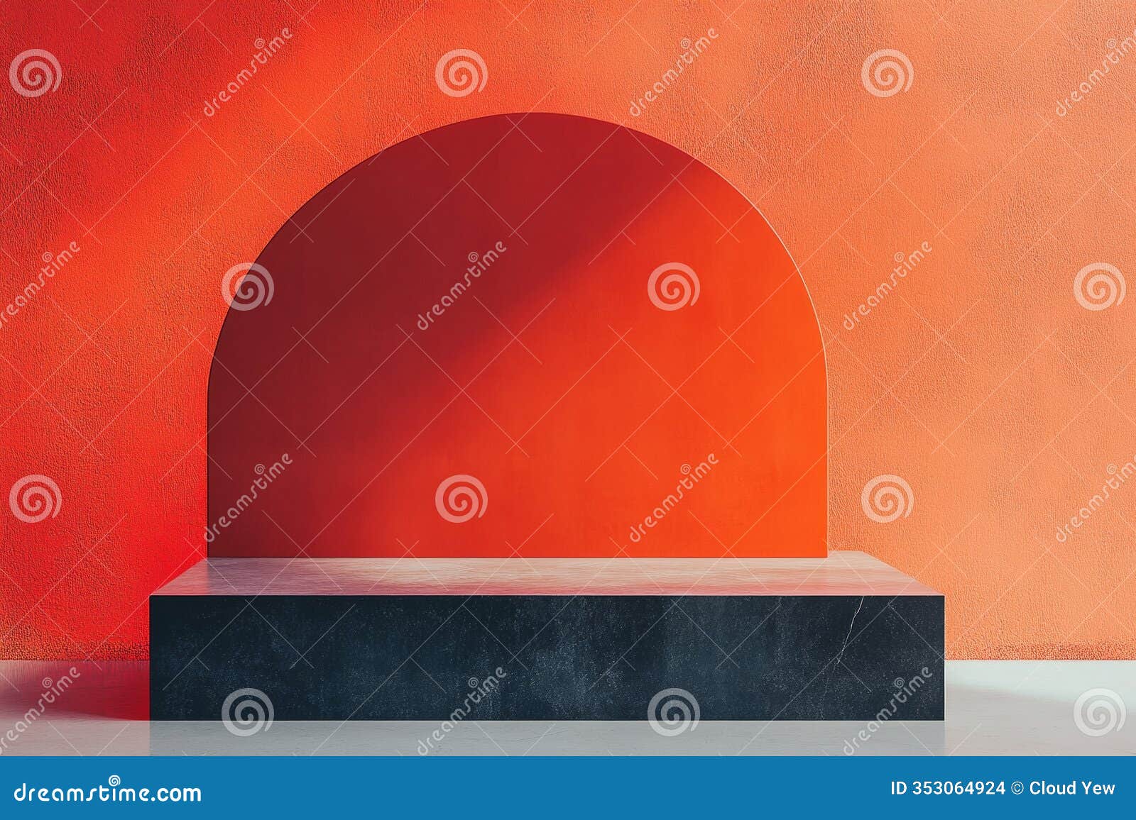 Bold Red Arch Display Platform Design Stock Illustration - Illustration ...