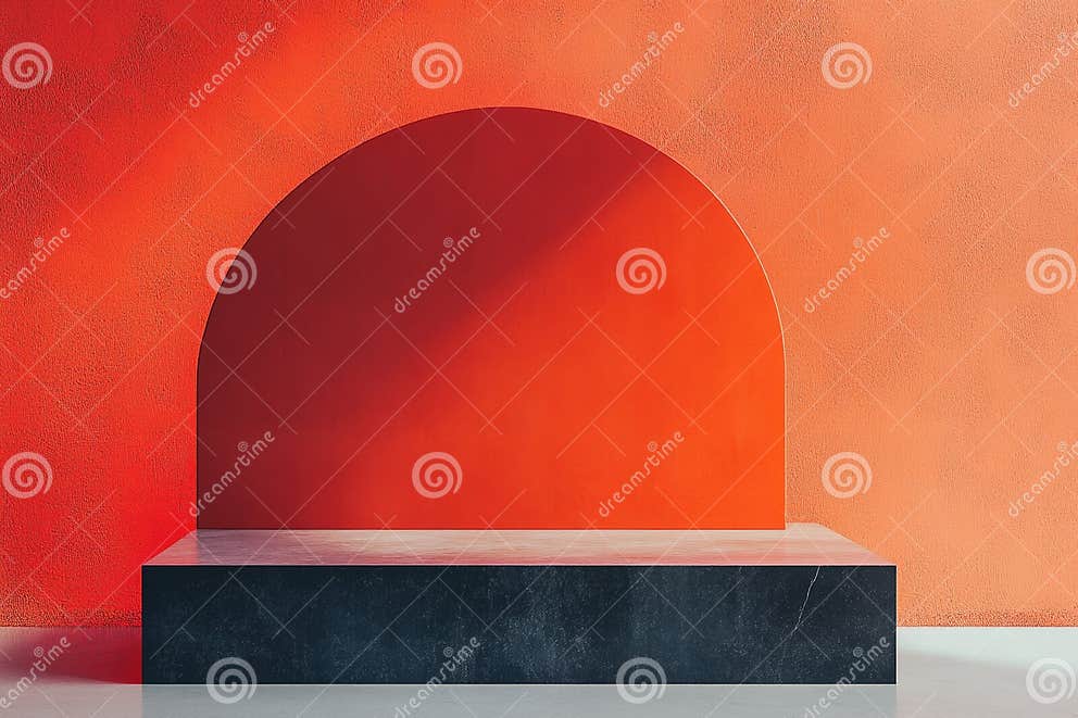 Bold Red Arch Display Platform Design Stock Illustration - Illustration ...
