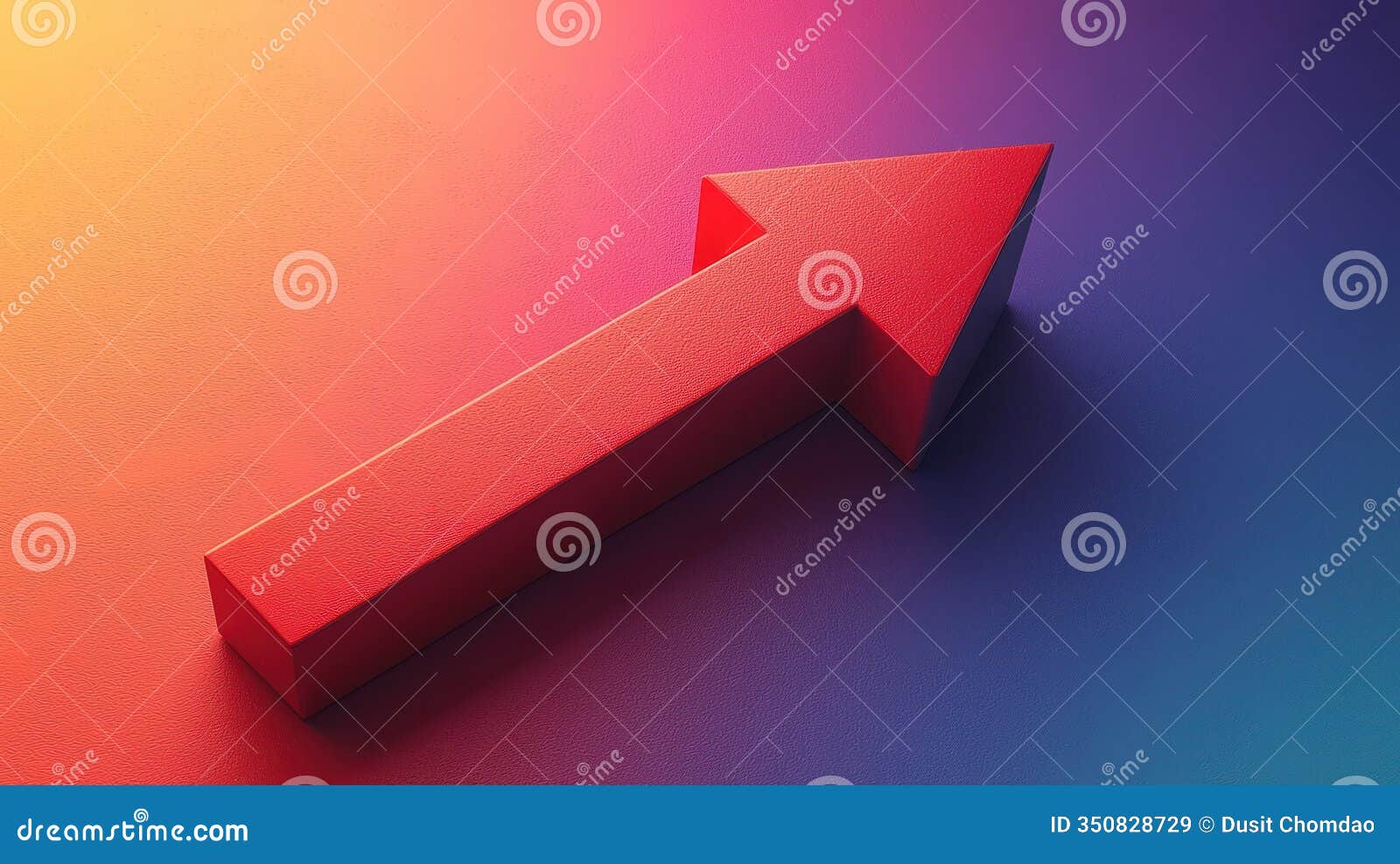 Bold Red Arrow Pointing Upwards on Colorful Gradient Background ...