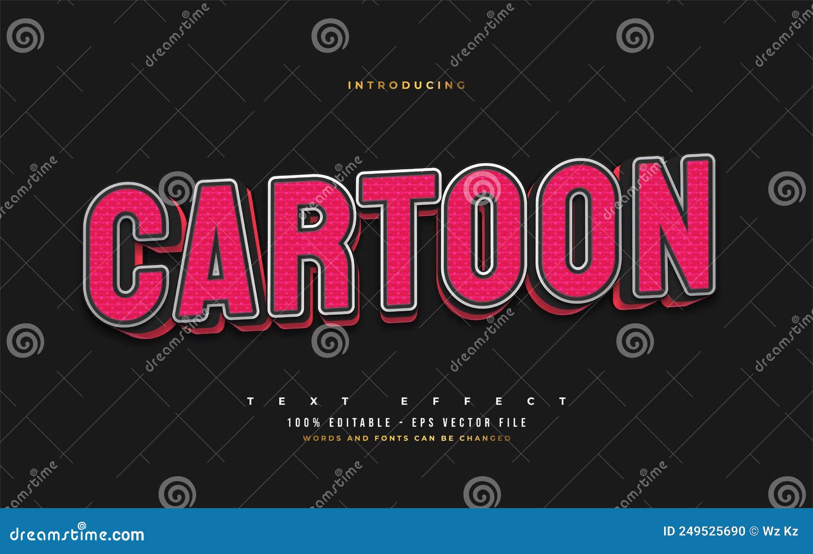 Bold Red Cartoon Text Style Effect. Editable Text Style Effect Stock ...