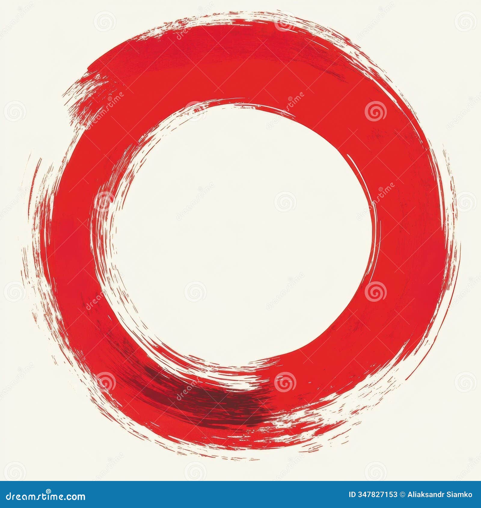 Bold Red Circle with an Artistic Brushstroke Design Stock Illustration ...