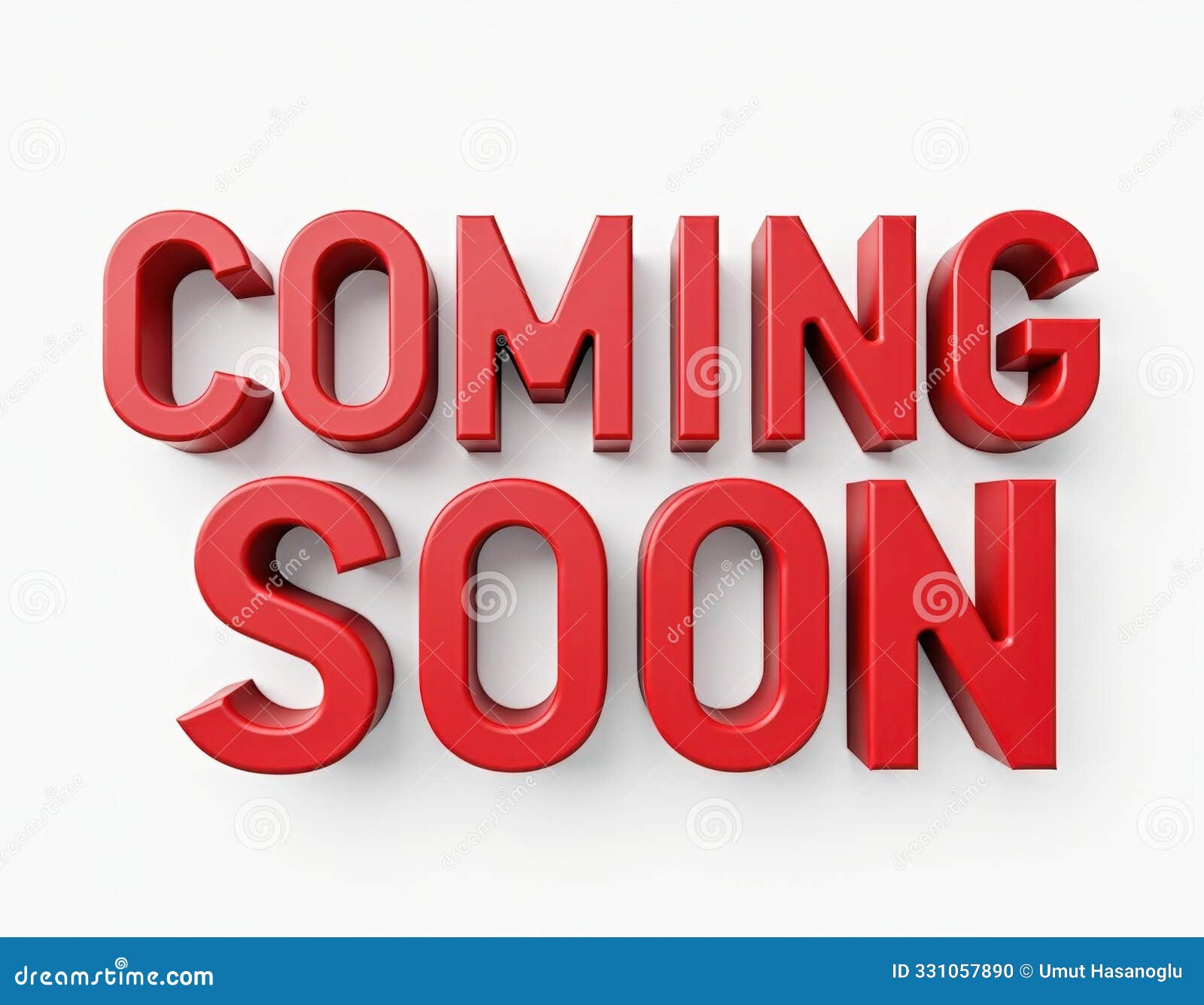 Bold Red Coming Soon Text on a Clean White Background. Stock ...