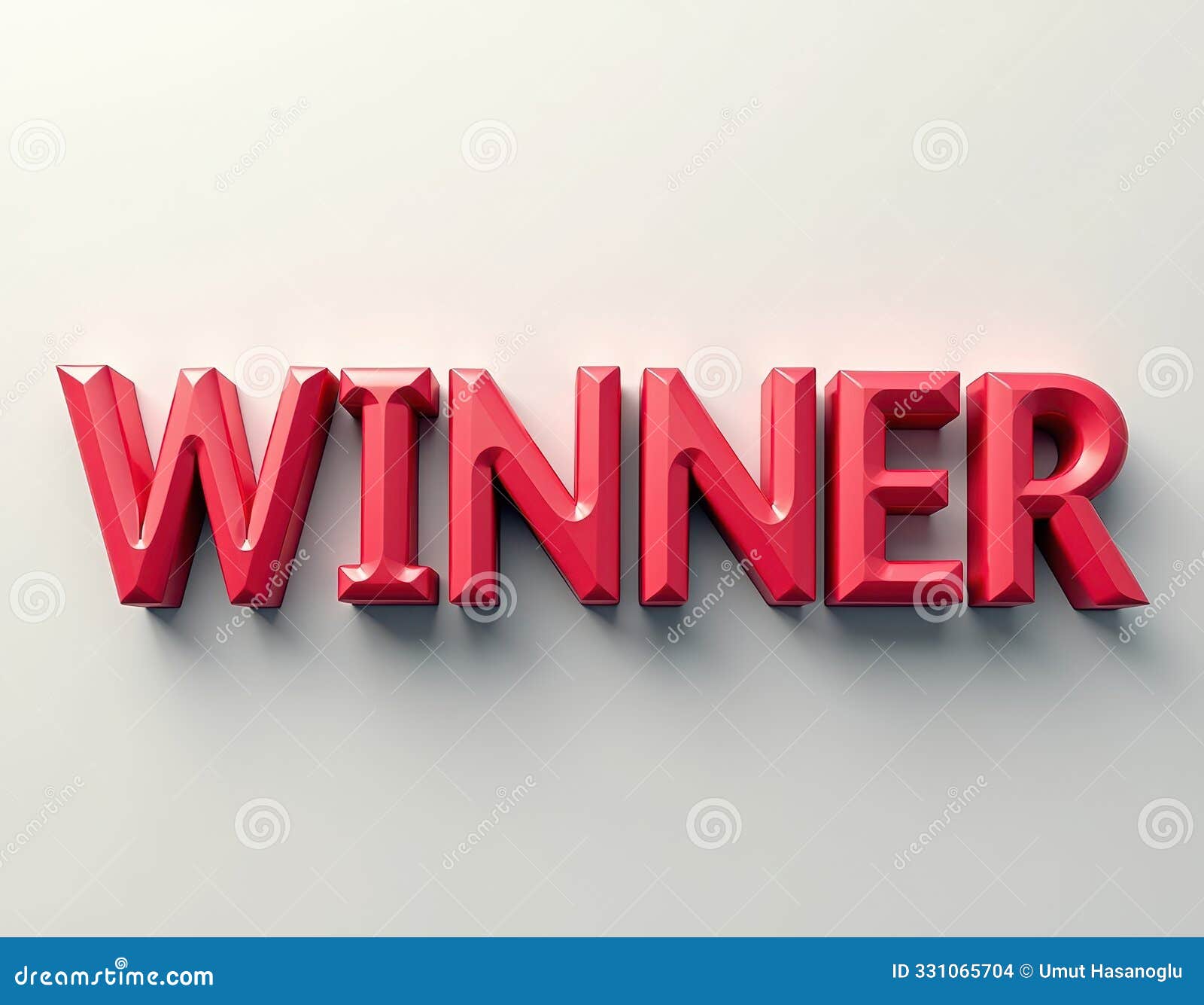 Bold Red 3D-font Text Spelling Winner on a Light Background. Stock ...