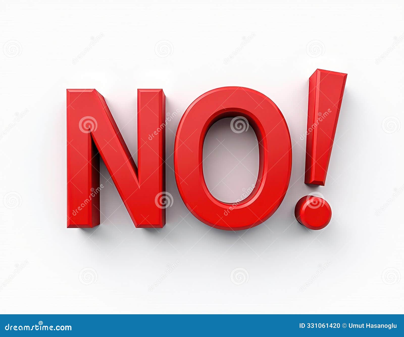 Bold Red 3D NO! Text on a White Background Stock Illustration ...