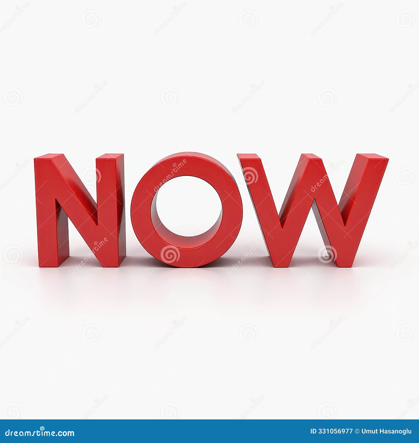 Bold Red 3D NOW Text Isolated on a Clean White Background. Stock ...
