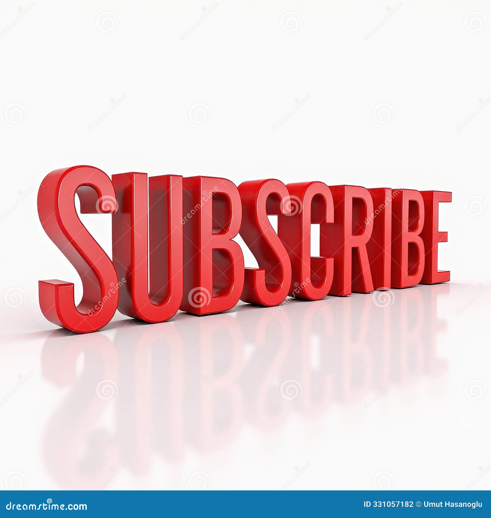 Bold Red 3D SUBSCRIBE Text on a Clean, White Background. Stock ...