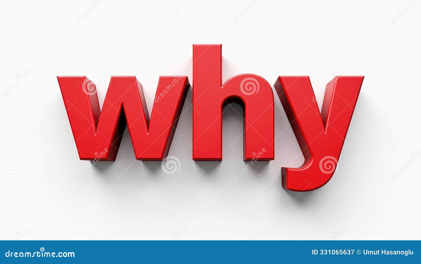 Bold Red 3D Why Text on a Plain White Background Stock Illustration ...