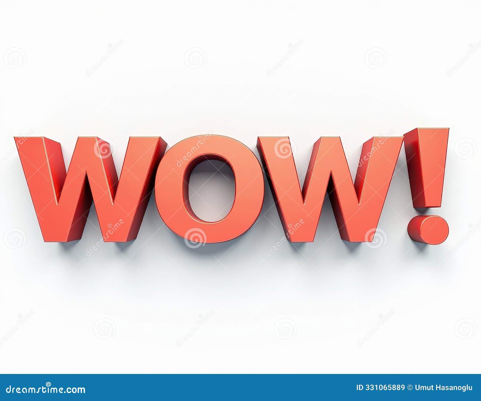 Bold Red 3D WOW! Text on a White Background. Stock Illustration ...