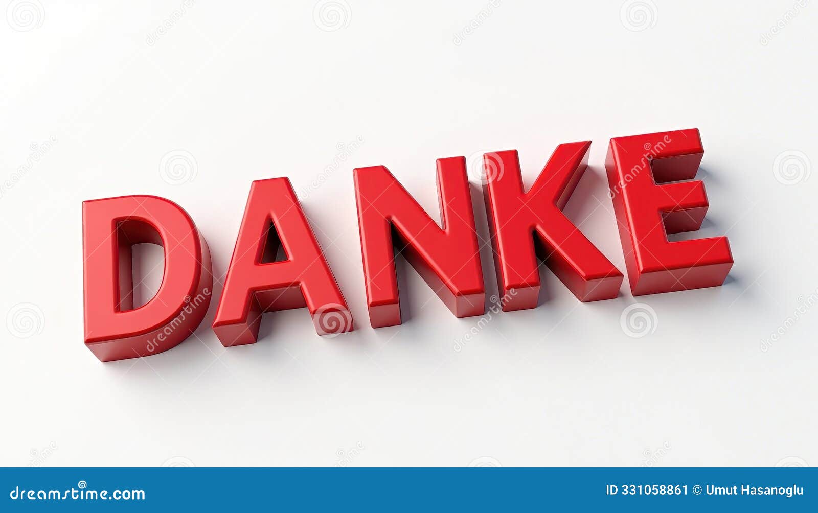 Bold Red Danke Text Isolated on a White Background. Stock Illustration ...