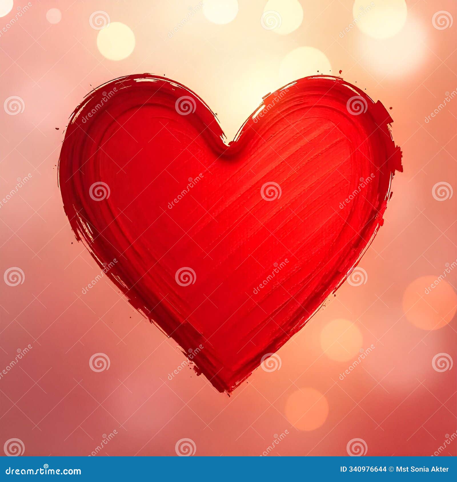Bold Red Heart: Brushstroke Texture on Transparent Background Stock ...