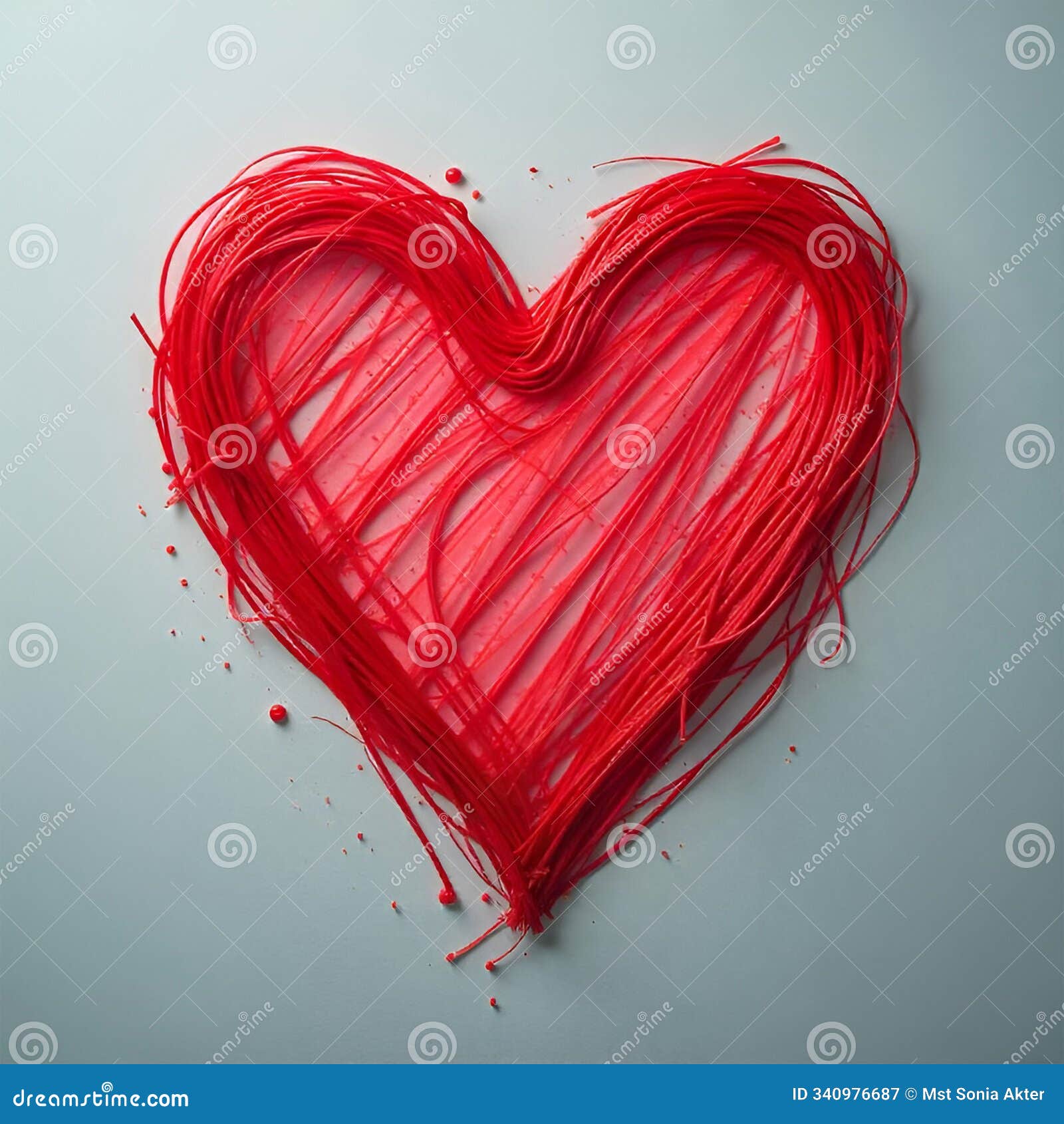 Bold Red Heart: Brushstroke Texture on Transparent Background Stock ...