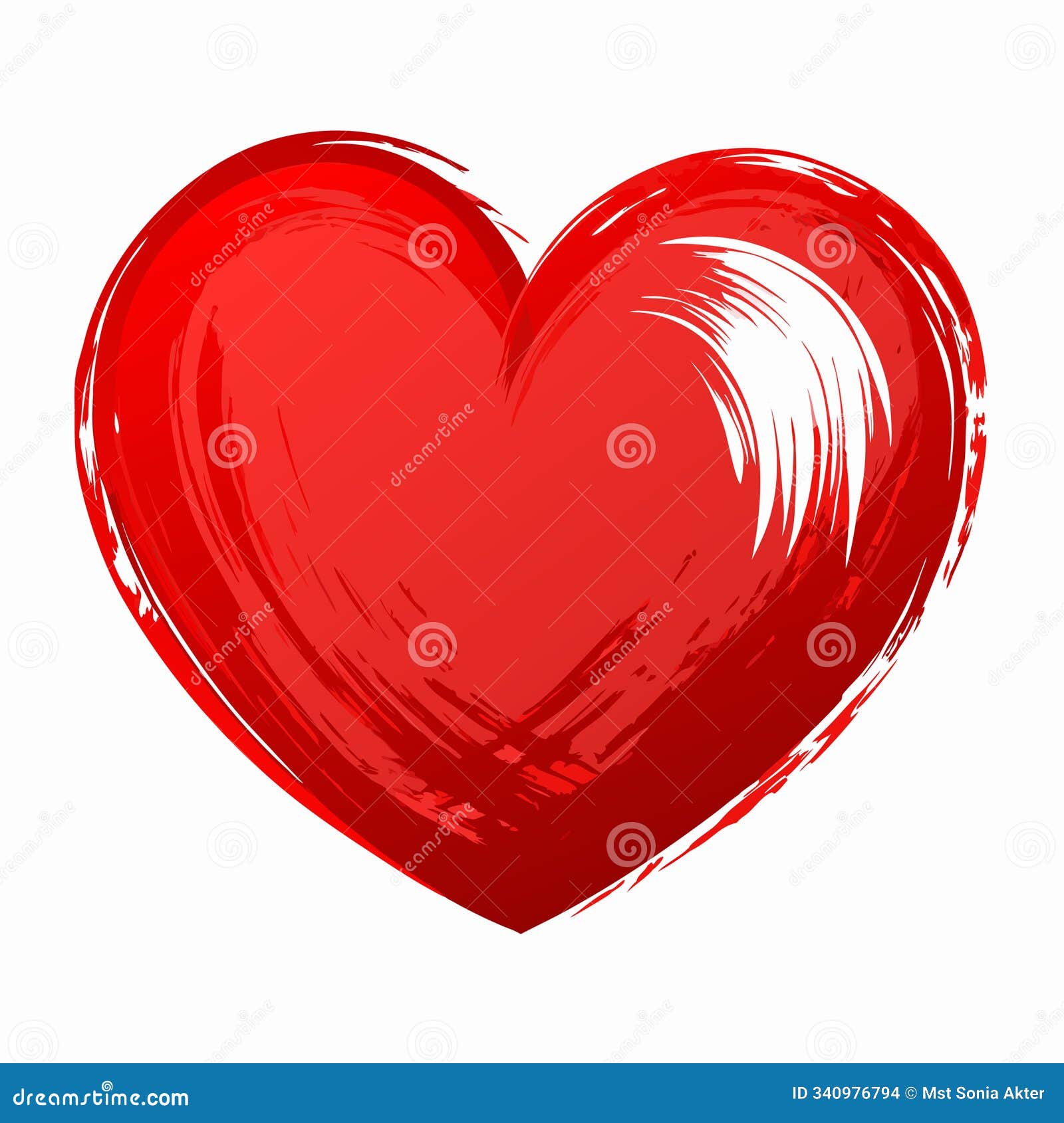 Bold Red Heart: Brushstroke Texture on Transparent Background Stock ...