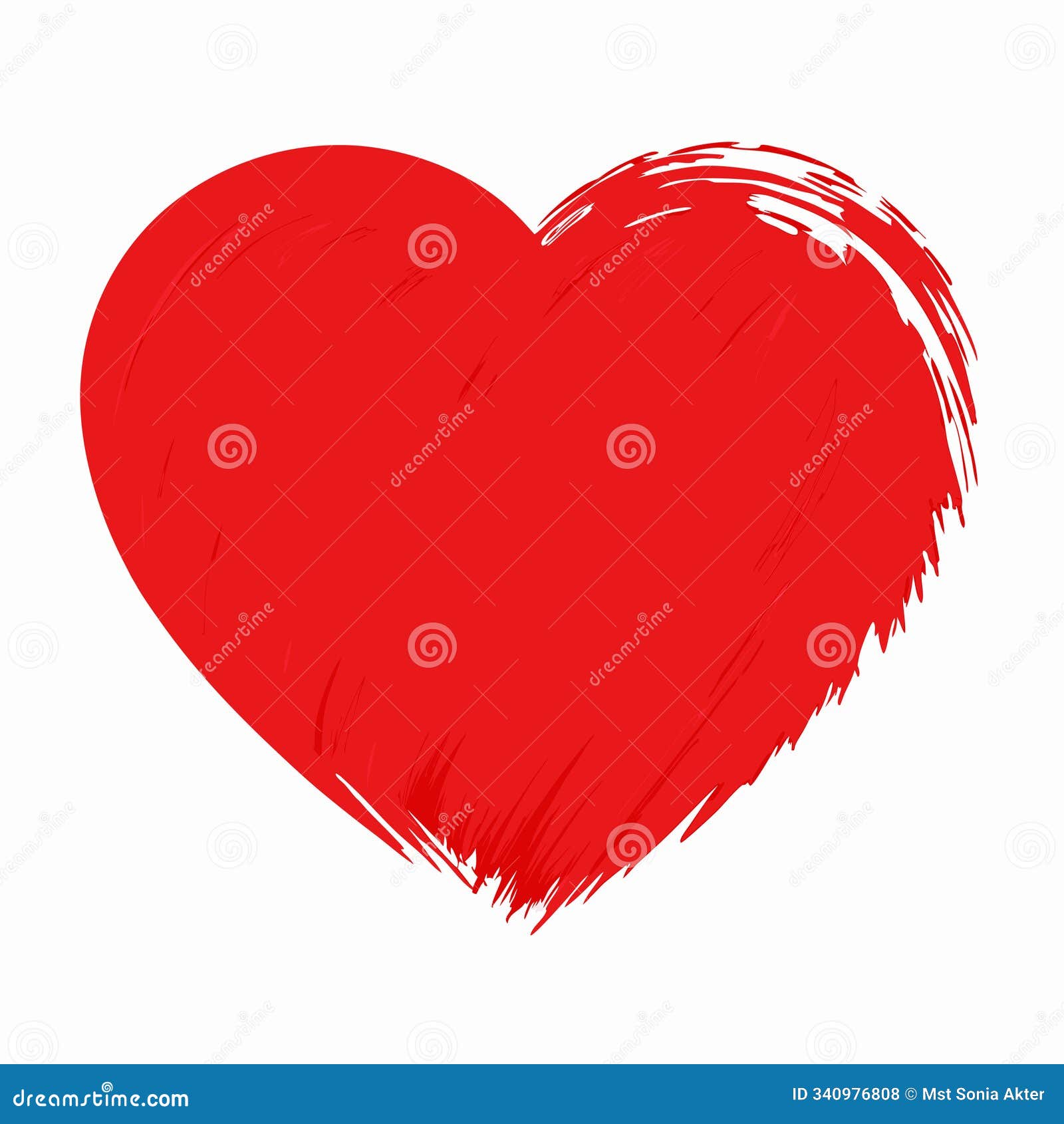 Bold Red Heart: Brushstroke Texture on Transparent Background Stock ...