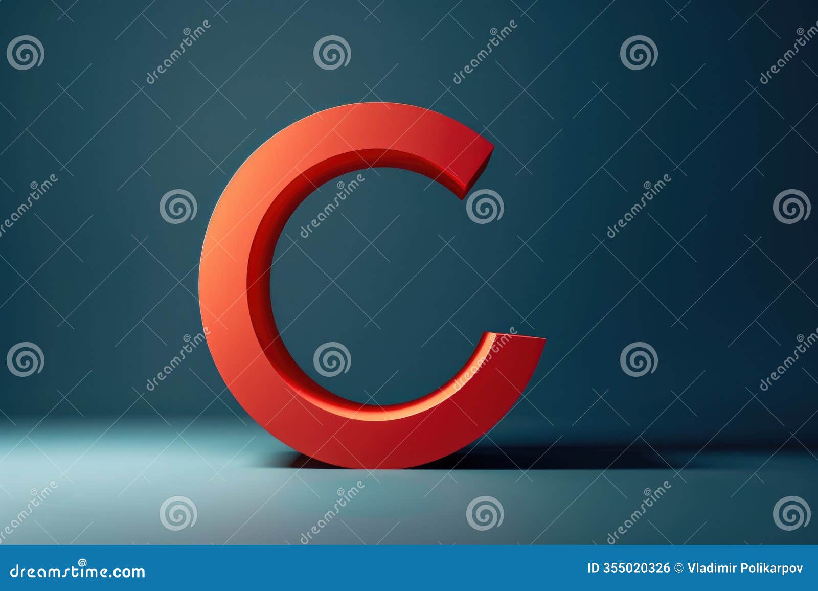 Bold Red Letter C on a Vibrant Blue Background. Perfect for Educational ...