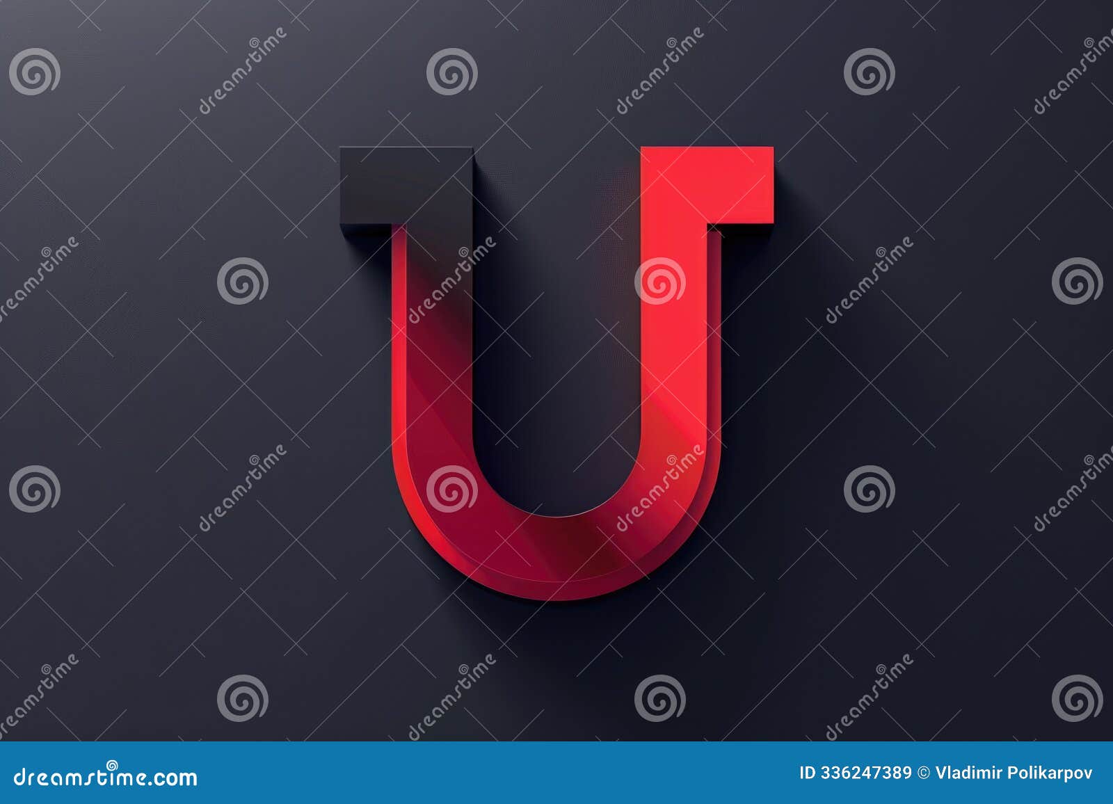 A Bold, Red Letter U on a Dark, Black Background Stock Image - Image of ...