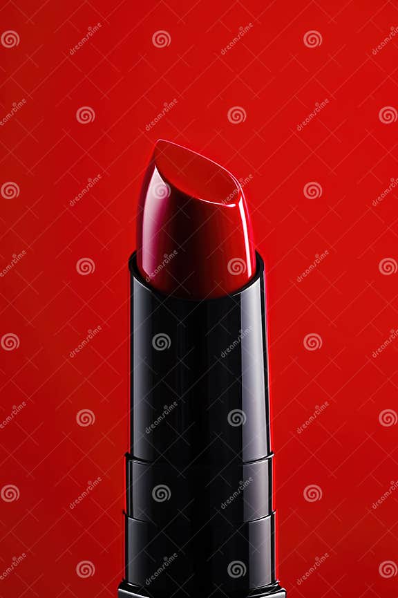 Bold Red Lipstick with Matching Red Background. Stock Illustration ...
