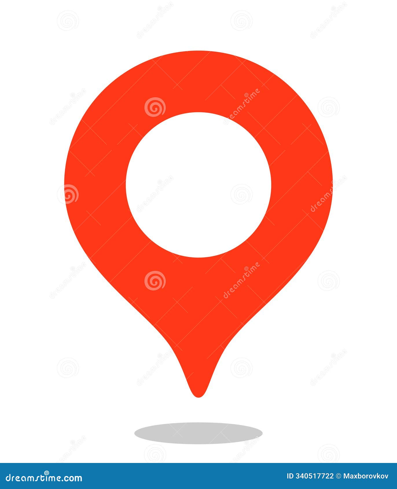 Bold Red Location Pin Icon with Shadow Stock Illustration ...