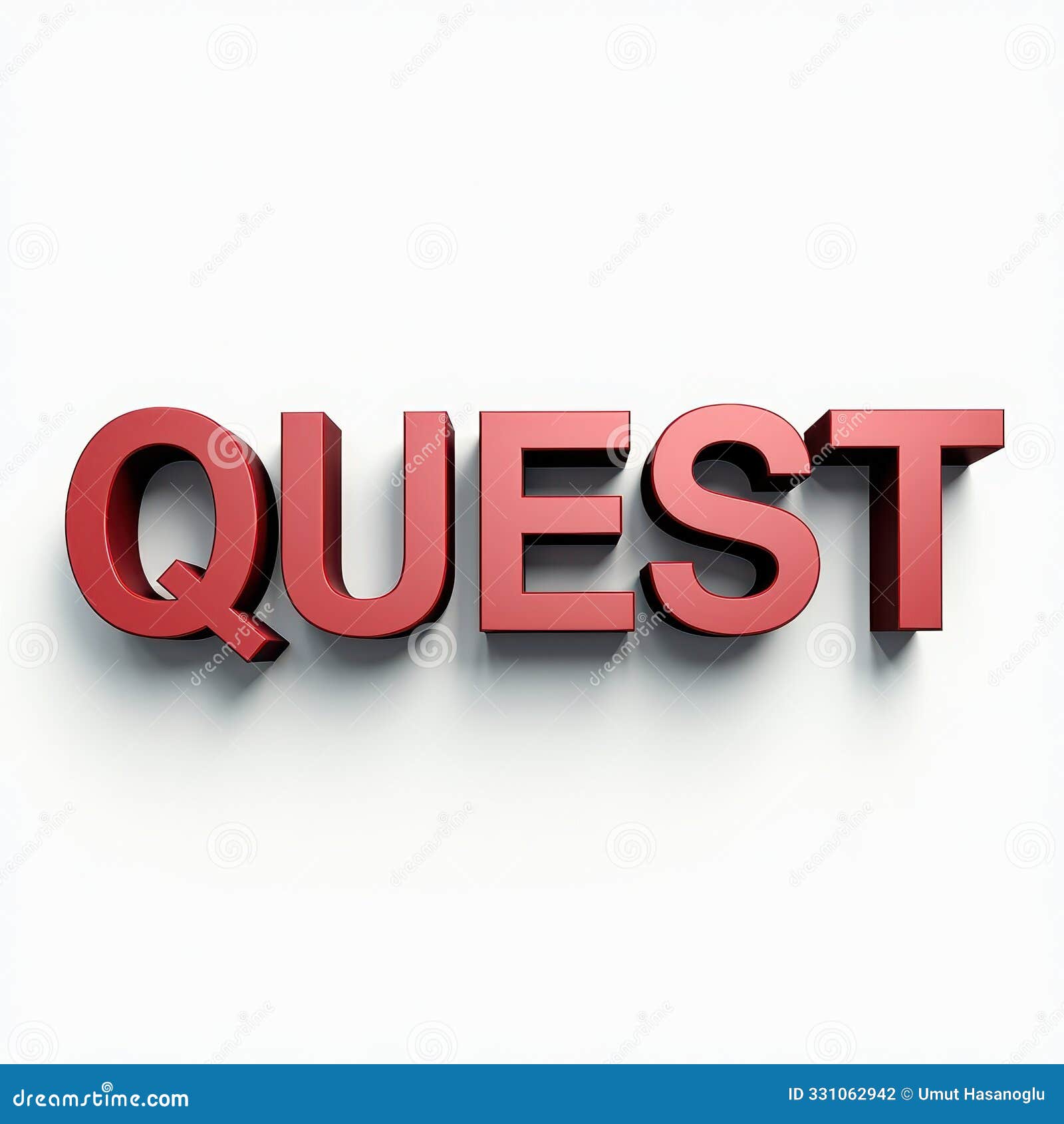 Bold Red QUEST Text Against a White Background Stock Illustration ...