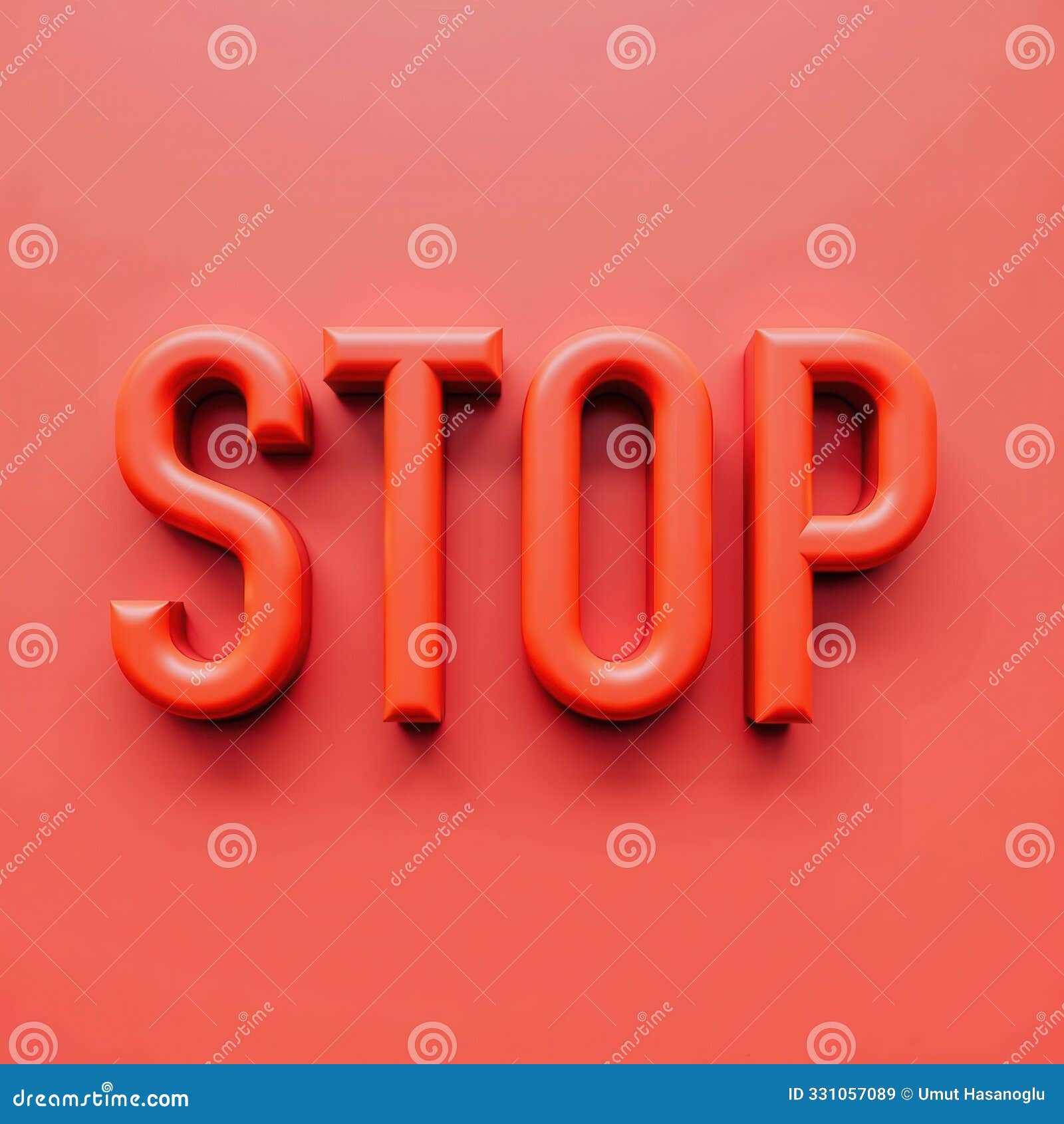 Bold Red STOP Text on a Matching Red Background. Stock Illustration ...