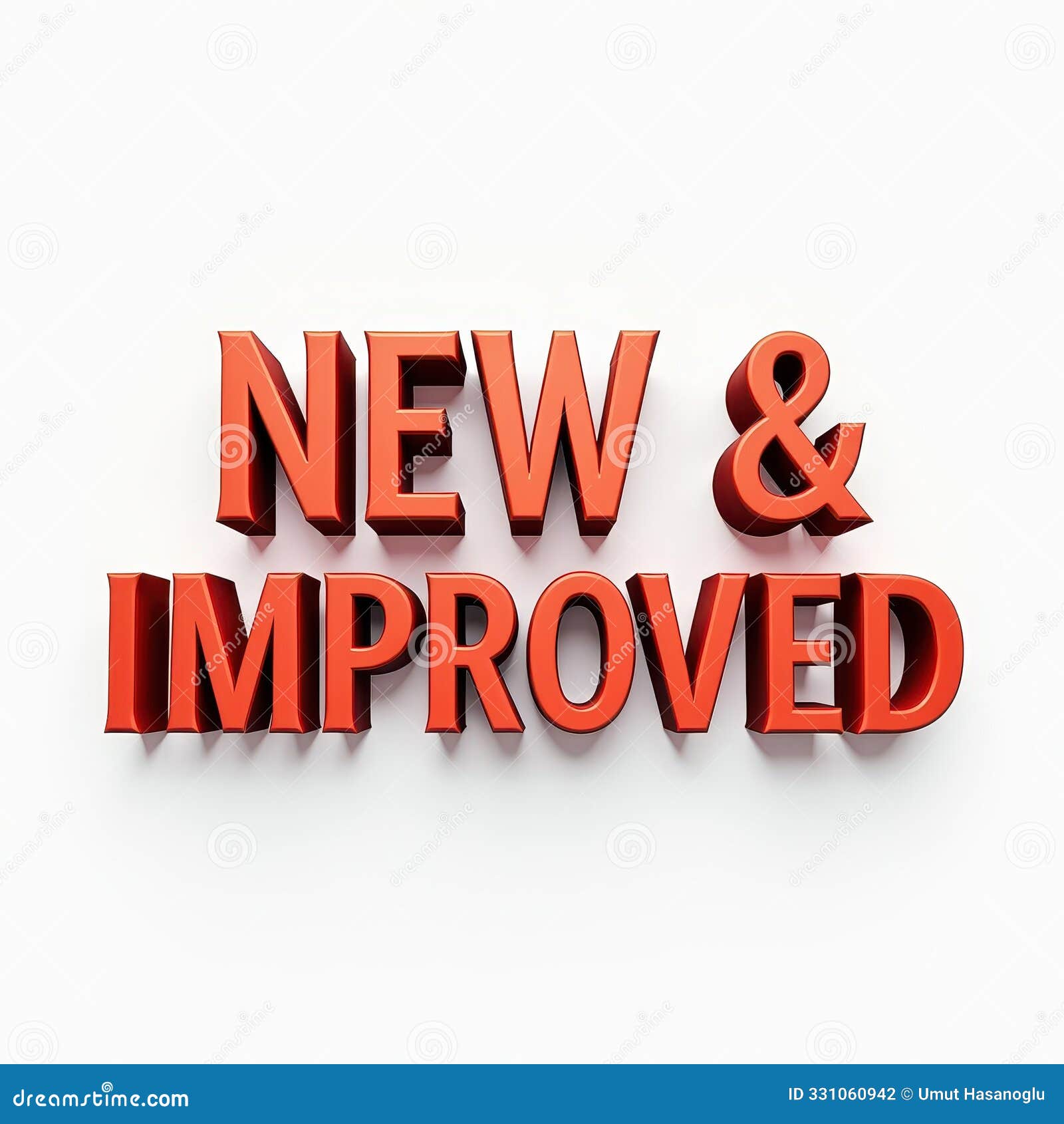 Bold Red Text New & Improved on a Clean White Background. Stock ...