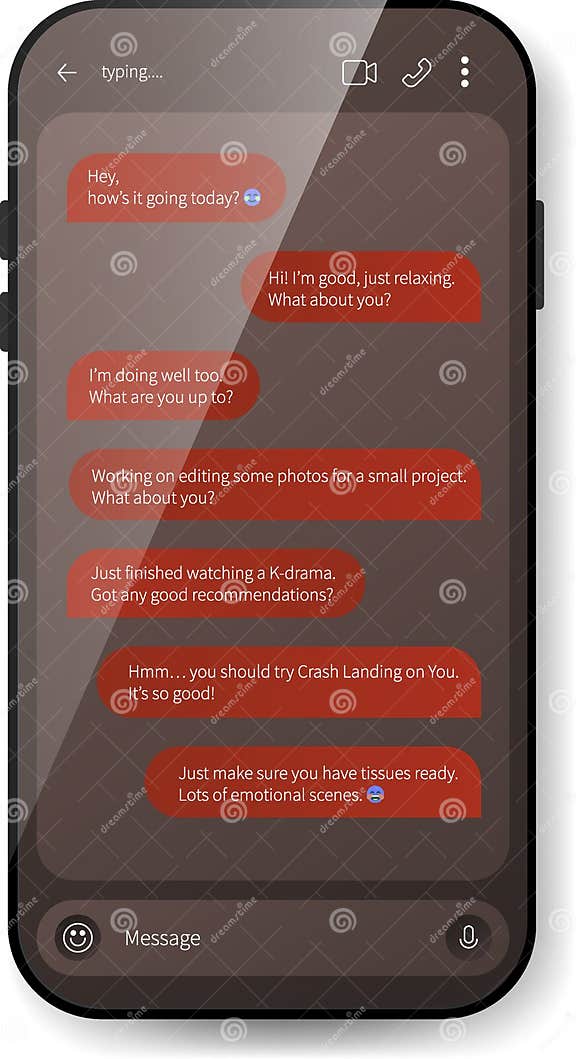 Bold Red Themed Chat Interface Design with Minimal Layout Stock Vector ...